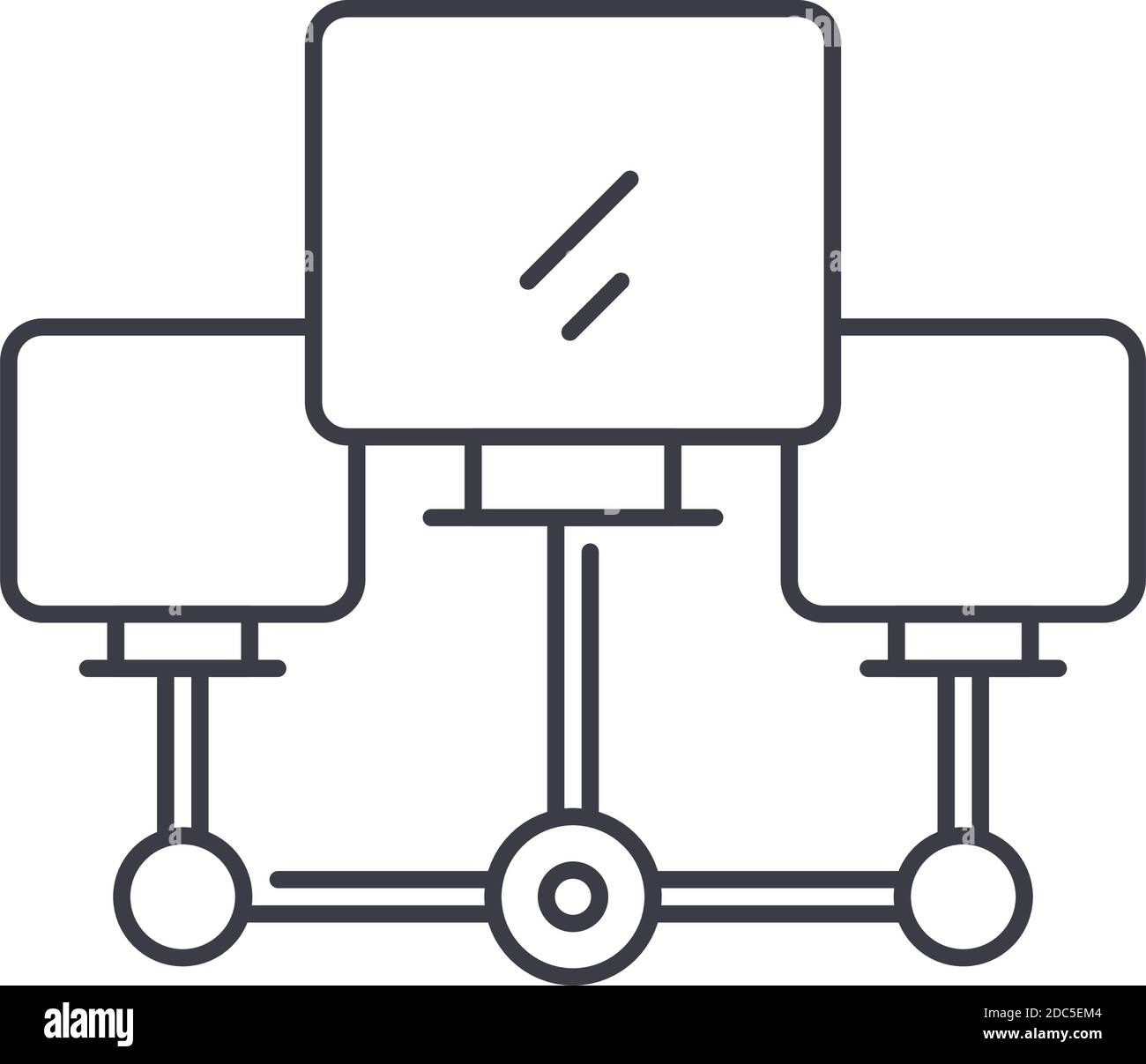 Local area network icon, linear isolated illustration, thin line vector ...