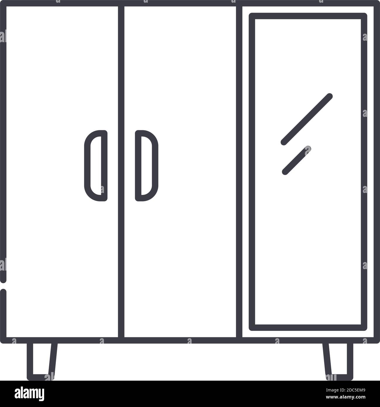 Lockers icon, linear isolated illustration, thin line vector, web ...