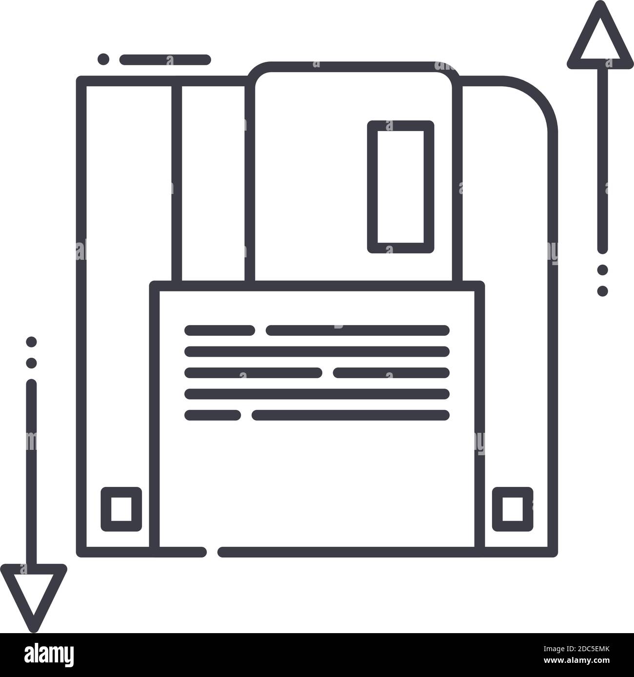 Save data icon, linear isolated illustration, thin line vector, web ...