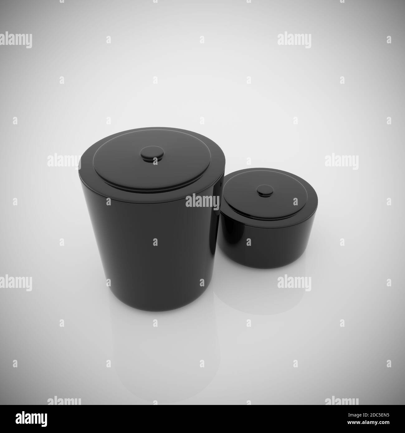 White plastic container on the floor 3d render Stock Photo - Alamy