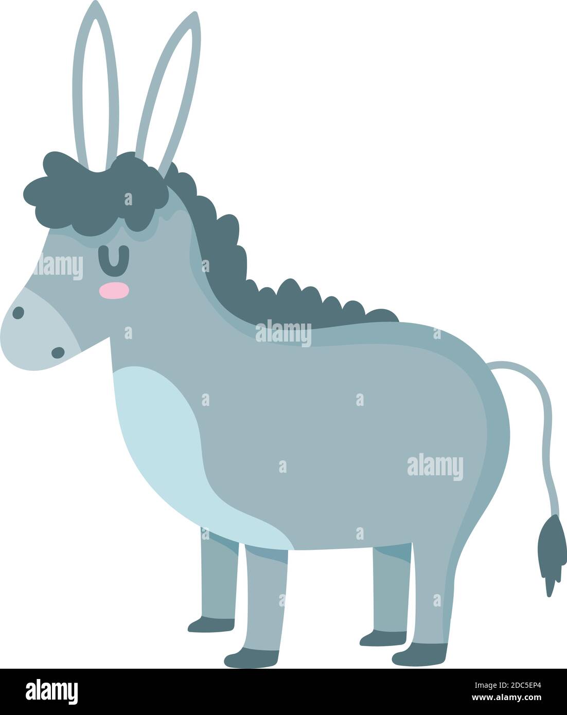 donkey farm domestic animal cartoon vector illustration Stock Vector ...
