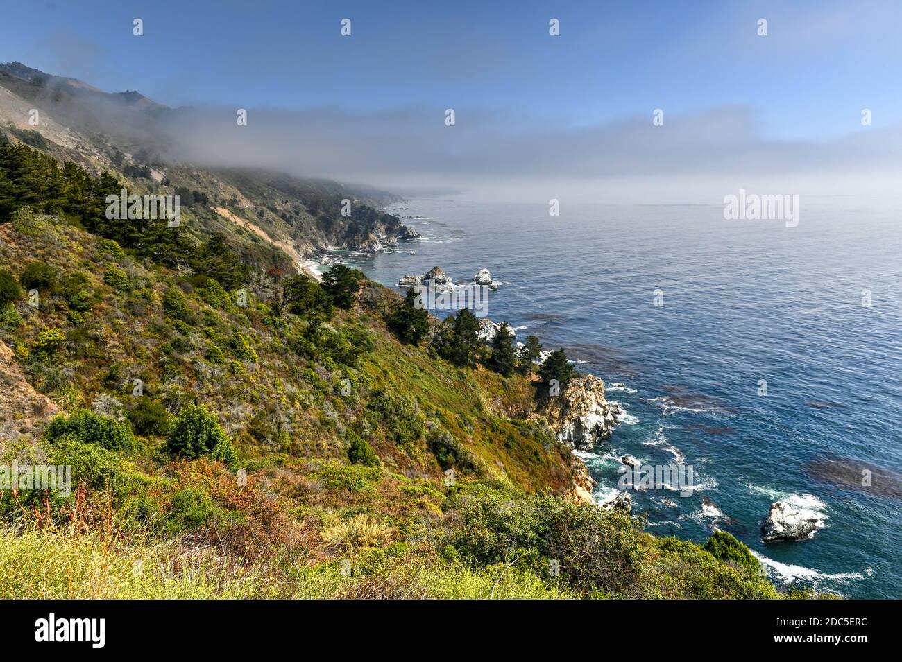 Beautiful scenery along Highway 1 and Big Sur, California, USA Stock ...