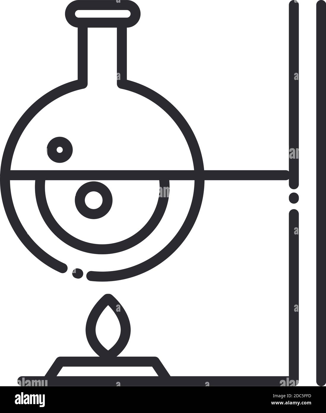 biology flask and burner science element line icon style vector ...