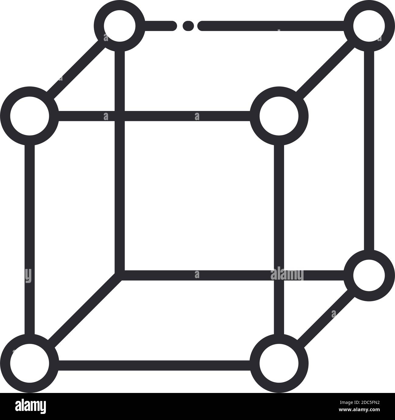 biology science element connected lines with dots line icon style ...