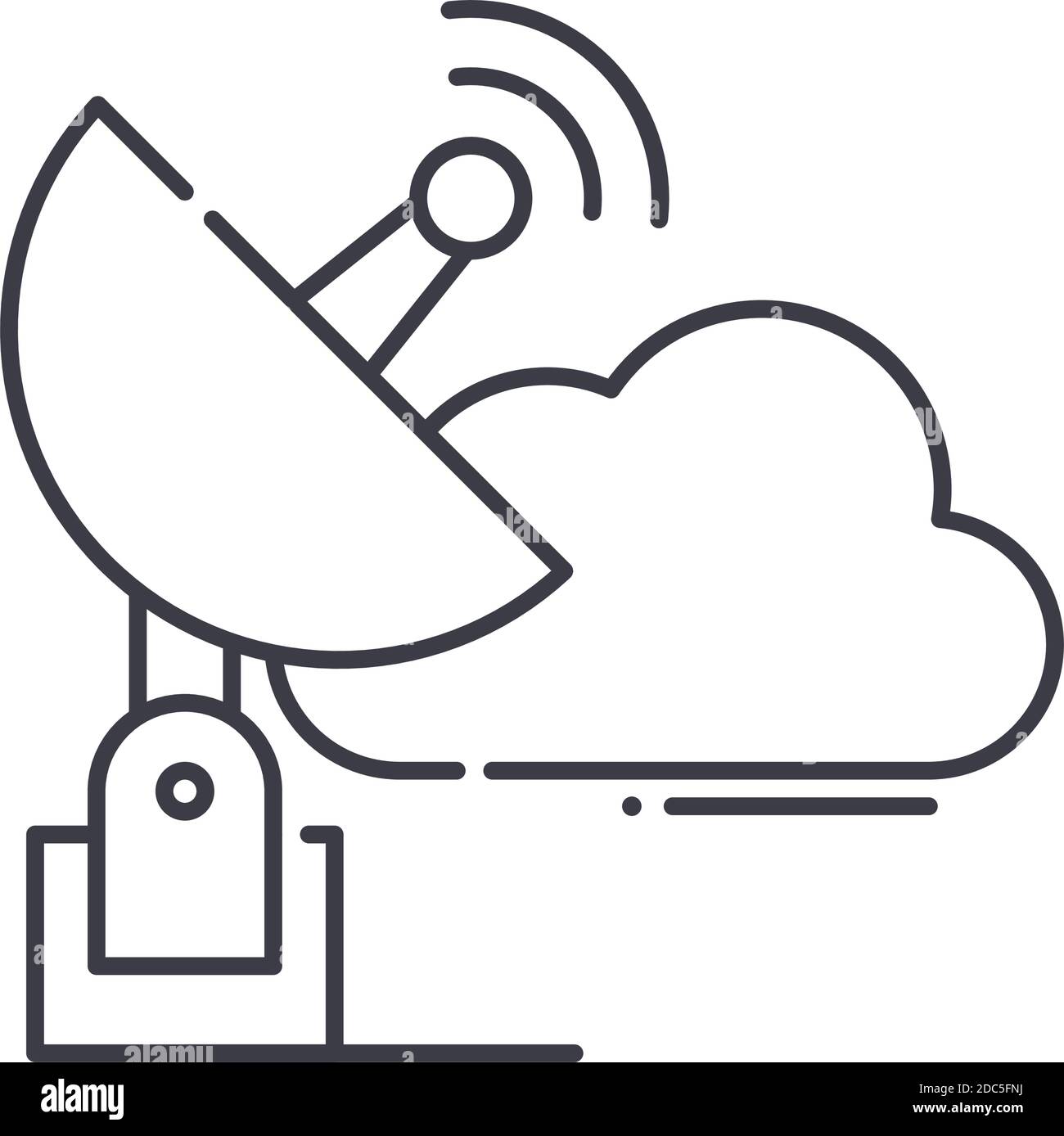 Satellite dish concept icon, linear isolated illustration, thin line ...