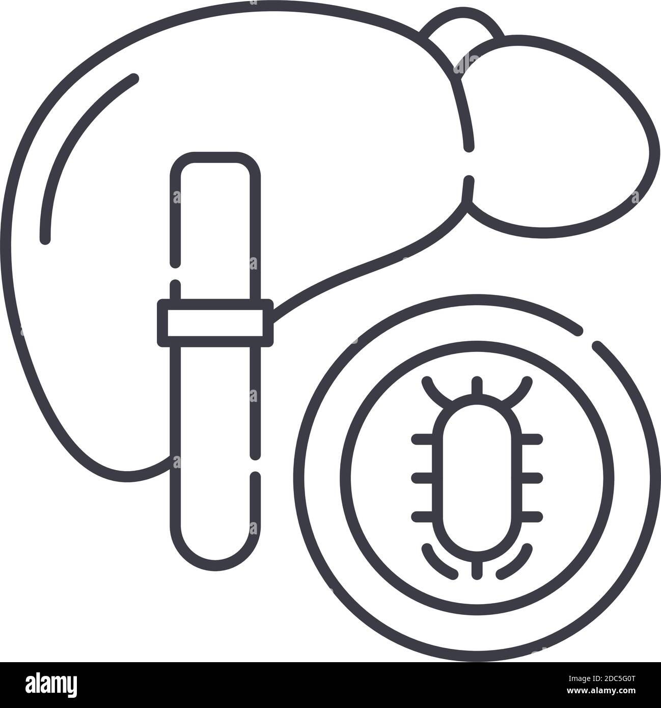 Liver test icon, linear isolated illustration, thin line vector, web ...