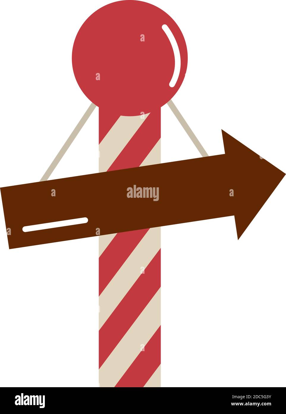 striped pole with arrow guide cartoon vector illustration cartoon flat ...