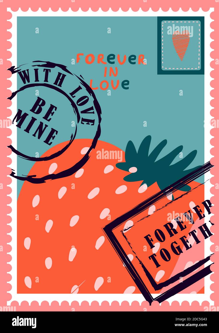 romantic postage stamps. envelopes and cards for valentine's day. Top ...