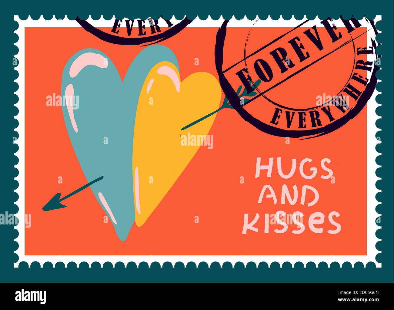 romantic postage stamps. envelopes and cards for valentine's day. Top ...