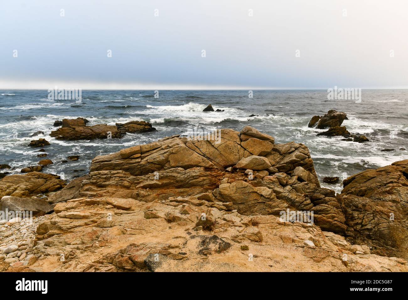 Landscape of Spanish Bay along 17 Mile Drive in the coast of Pebble ...