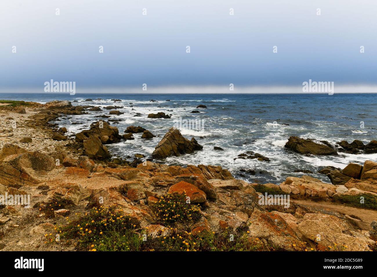Landscape of Spanish Bay along 17 Mile Drive in the coast of Pebble ...
