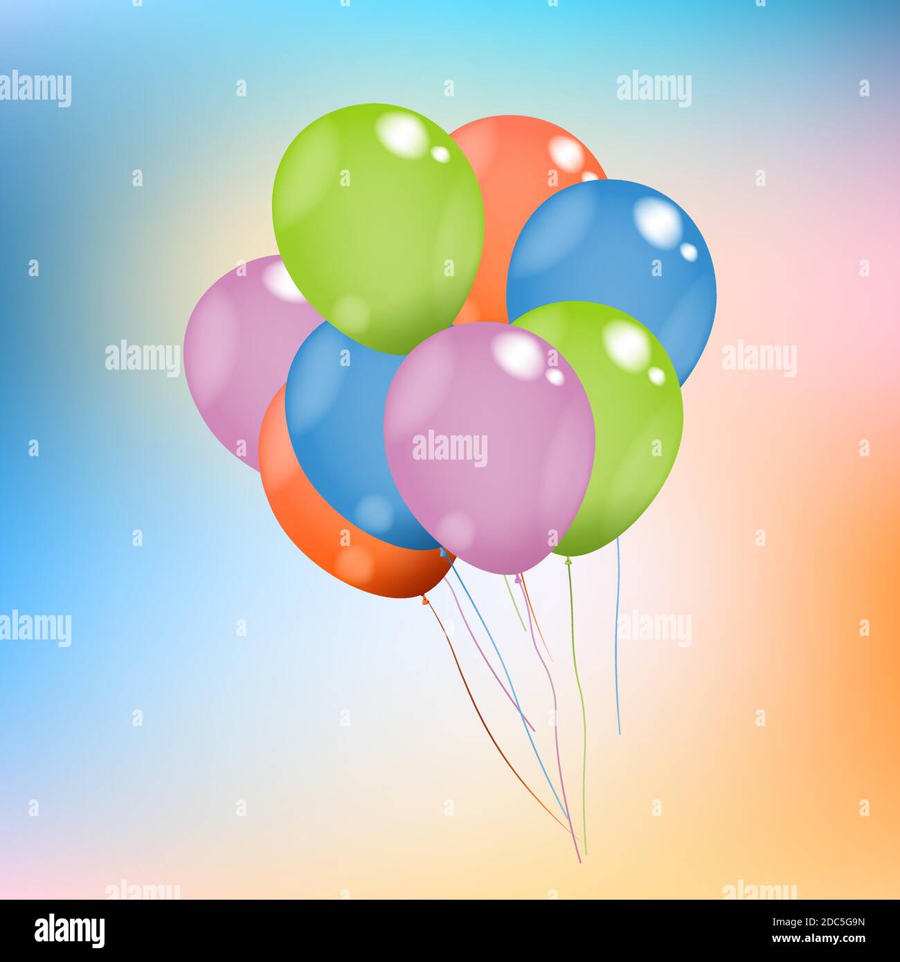 Beautiful colored balloons flying in hi-res stock photography and ...