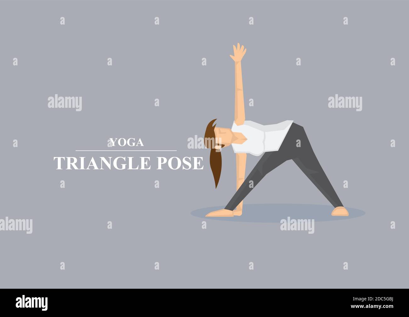Vector illustration of sporty women in doing side stretch in yoga ...