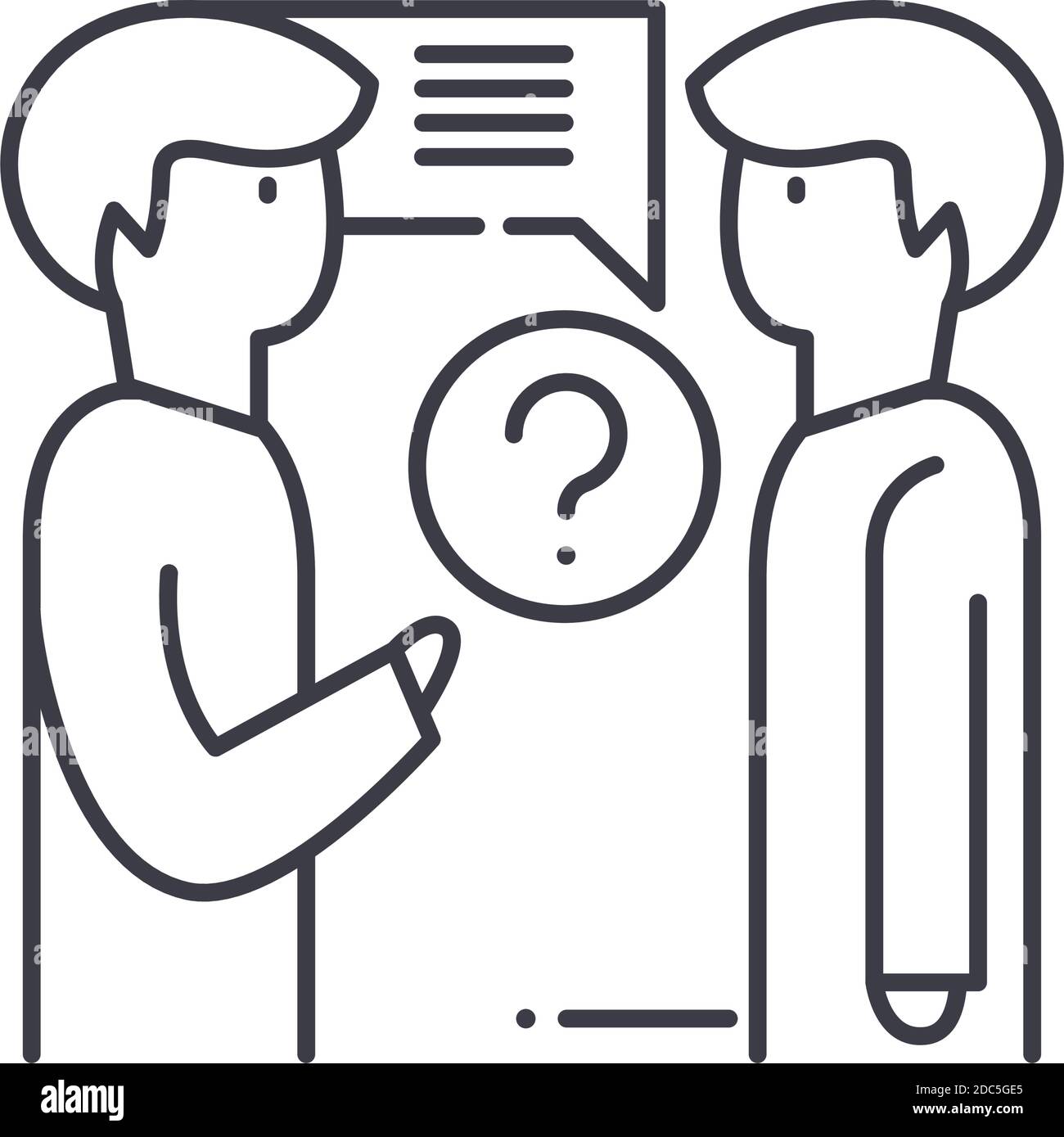 Listen and response icon, linear isolated illustration, thin line ...