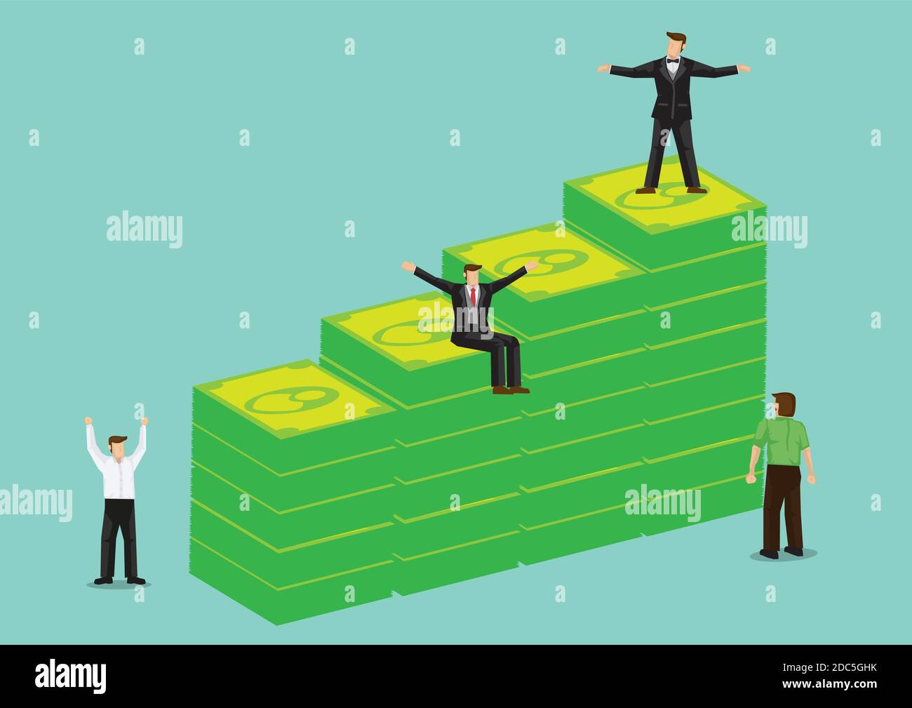 A group of businessman with lots of money. Concept of rich and wealth ...