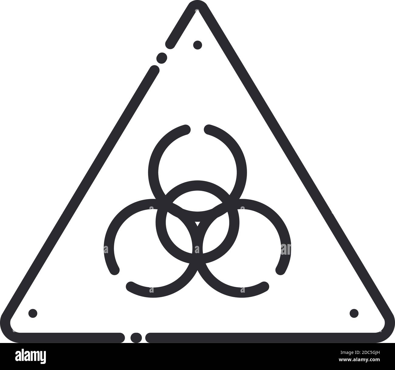 biology science danger signboard element line icon style vector ...