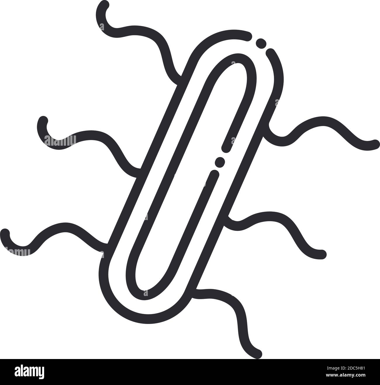 biology bacteria research science element line icon style vector ...