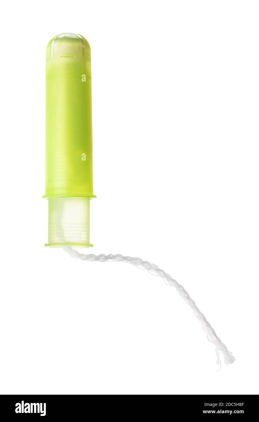 Unpacked female medical tampon isolated on white background Stock Photo ...