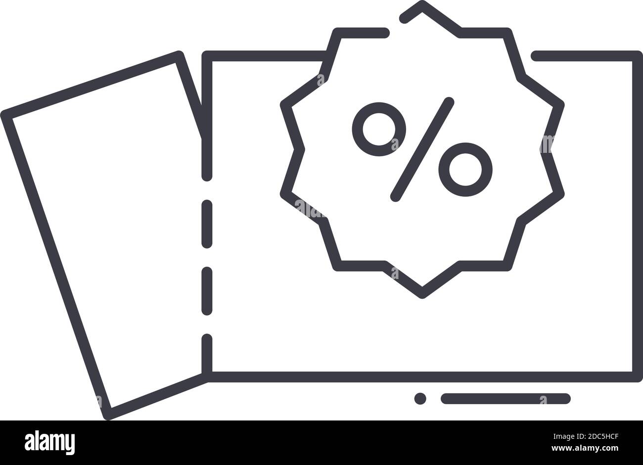 Sale and offers icon, linear isolated illustration, thin line vector ...