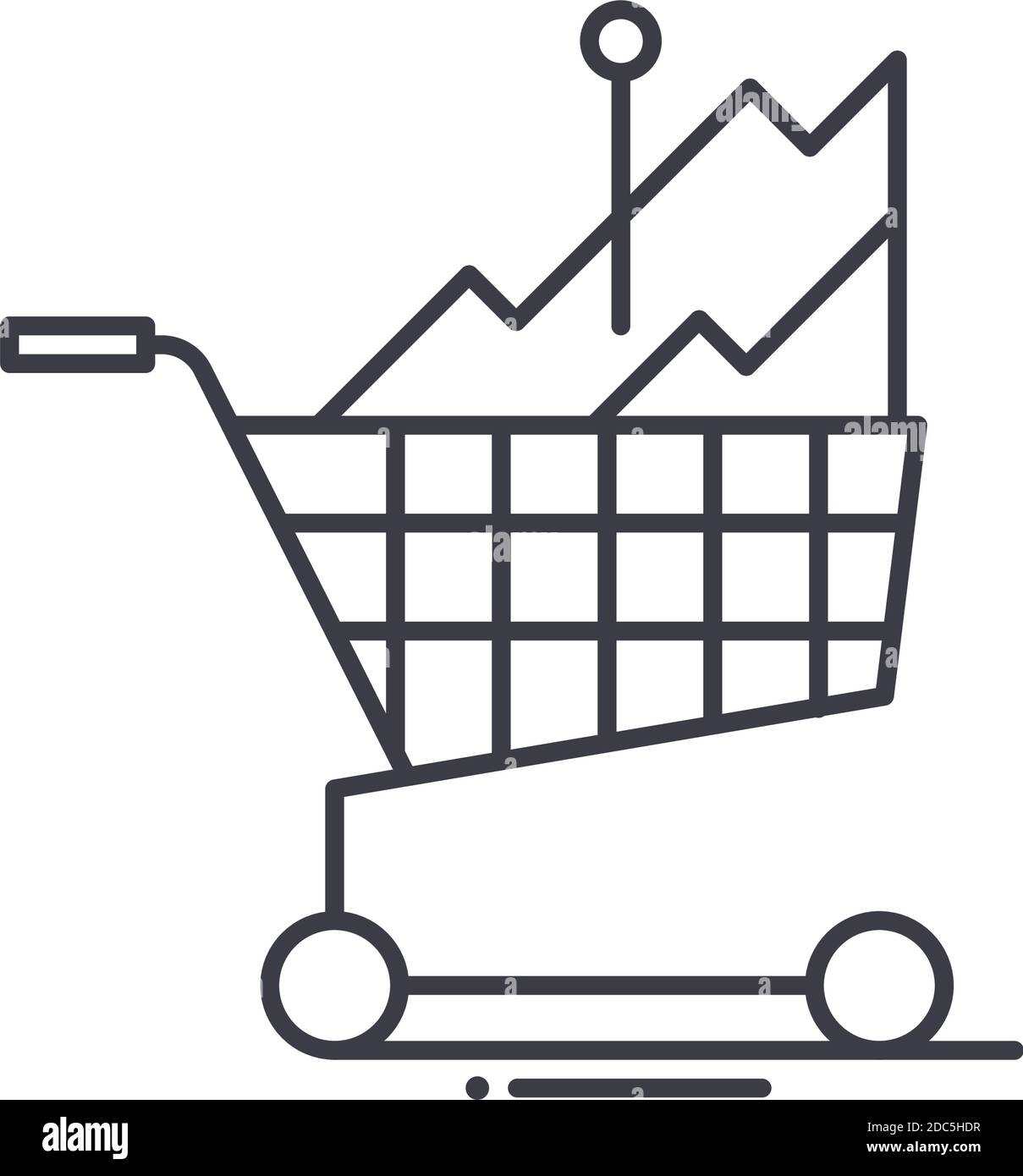 Sales analysis icon, linear isolated illustration, thin line vector ...