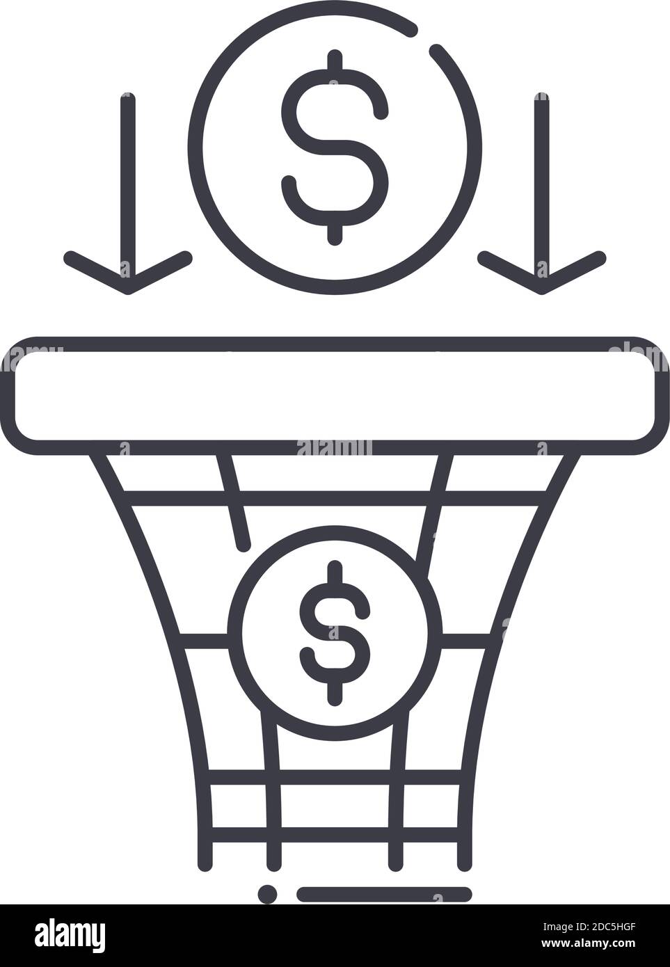 Sales pipeline icon, linear isolated illustration, thin line vector ... Sales pipeline icon, linear isolated illustration, thin line vector ...