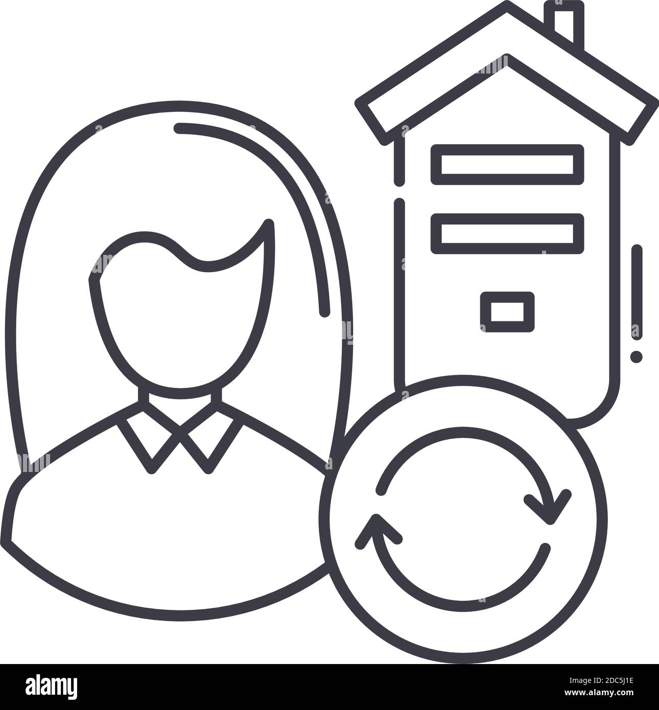 Sales agent icon, linear isolated illustration, thin line vector, web ...