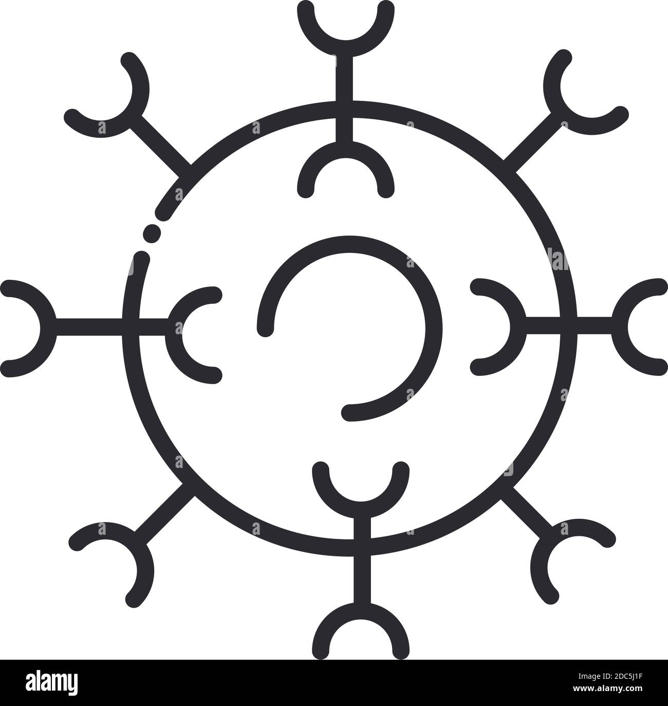 biology medical virus science element line icon style vector ...