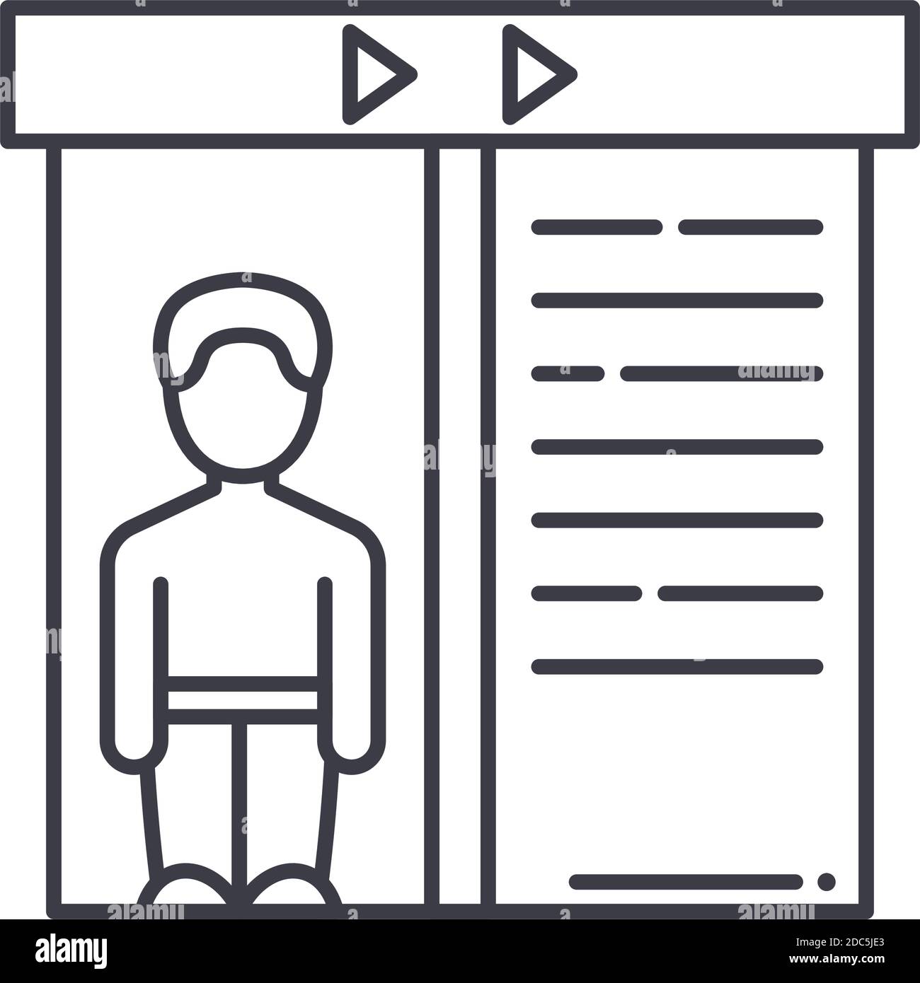 Lift icon, linear isolated illustration, thin line vector, web design ...