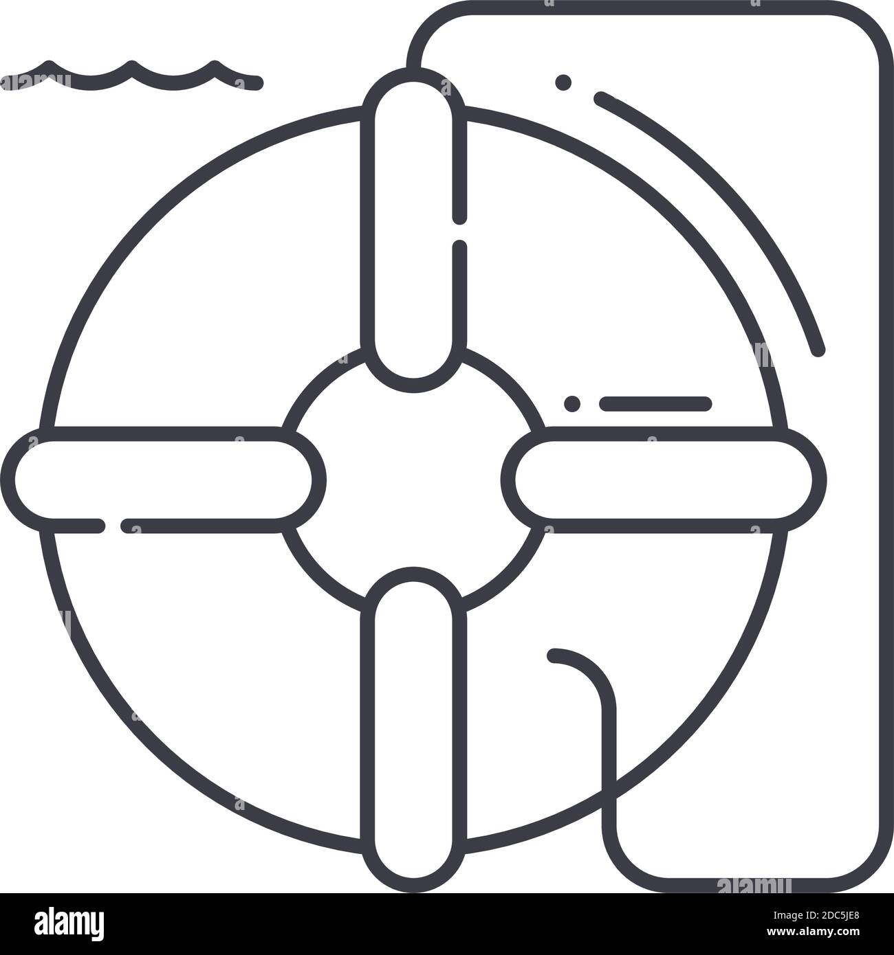 Lifesaver icon, linear isolated illustration, thin line vector, web ...