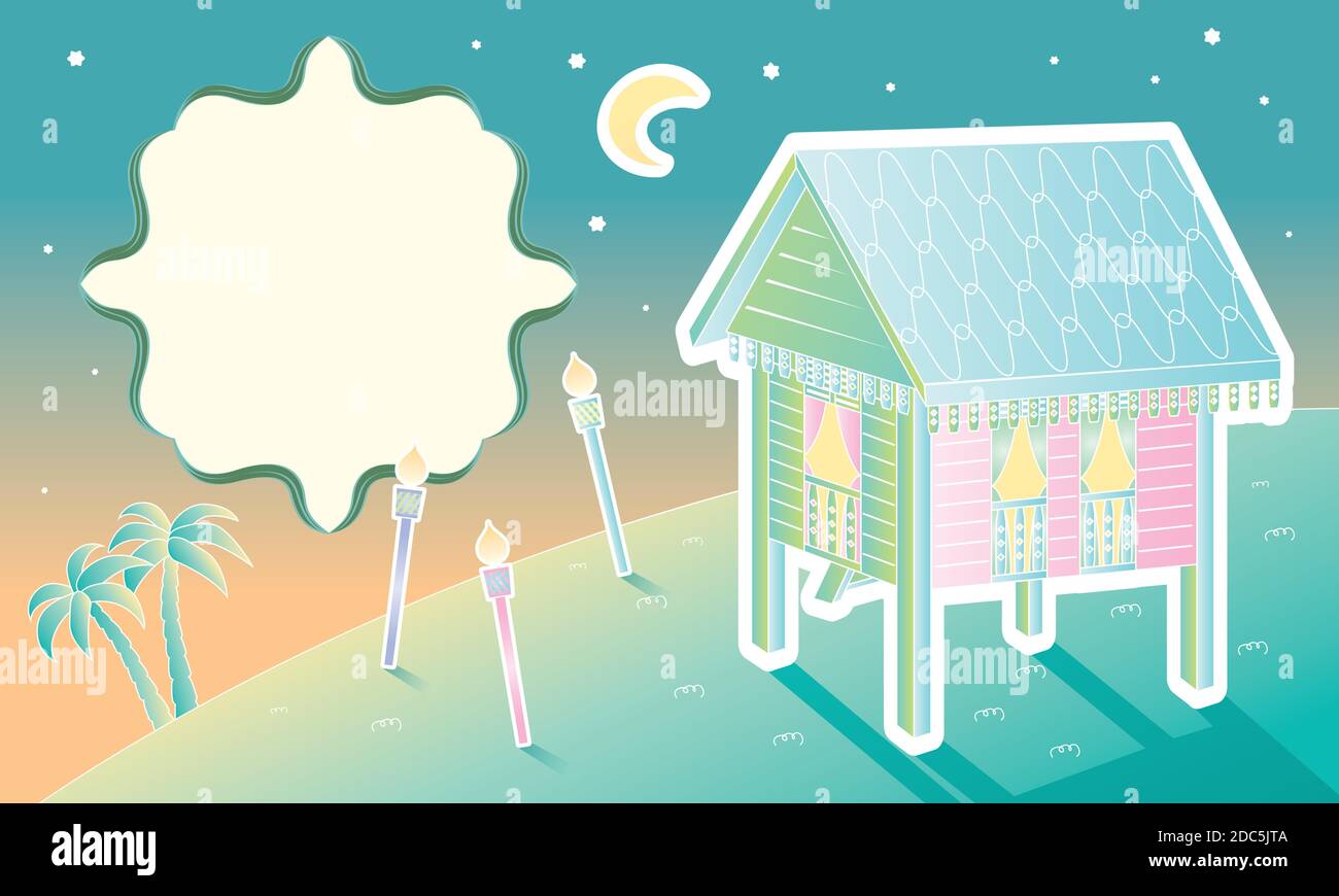 Malay traditional house Stock Vector Images - Alamy