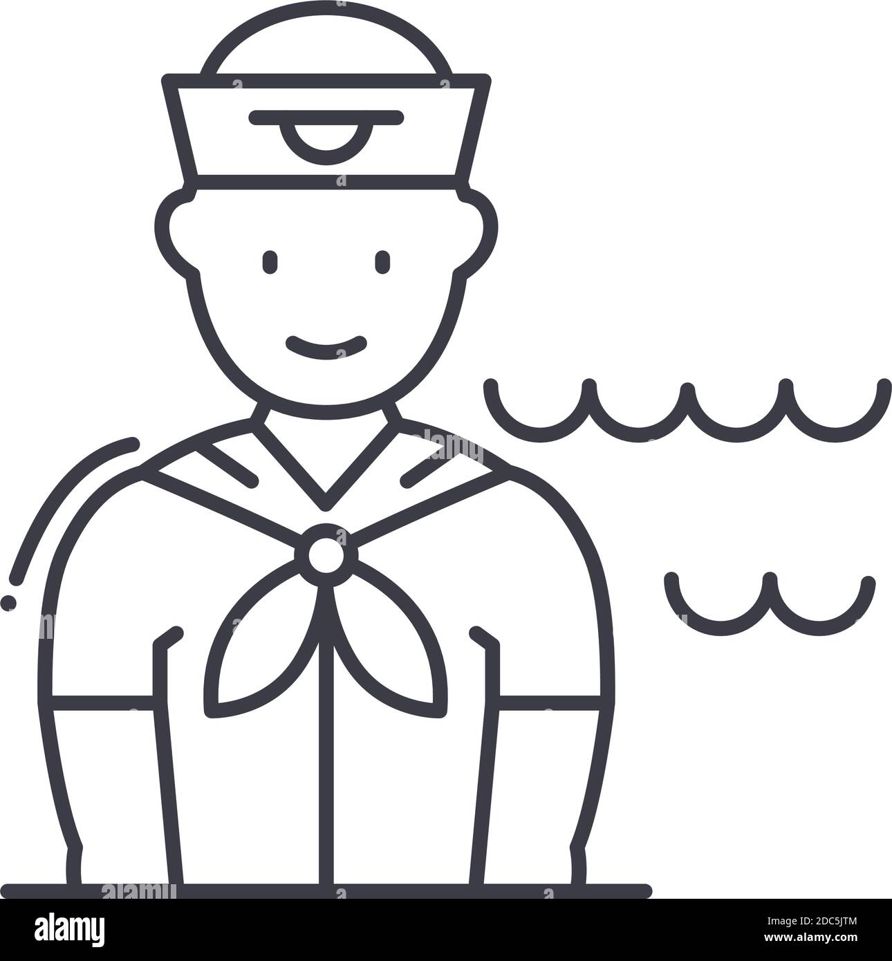 Sailor icon, linear isolated illustration, thin line vector, web design ...