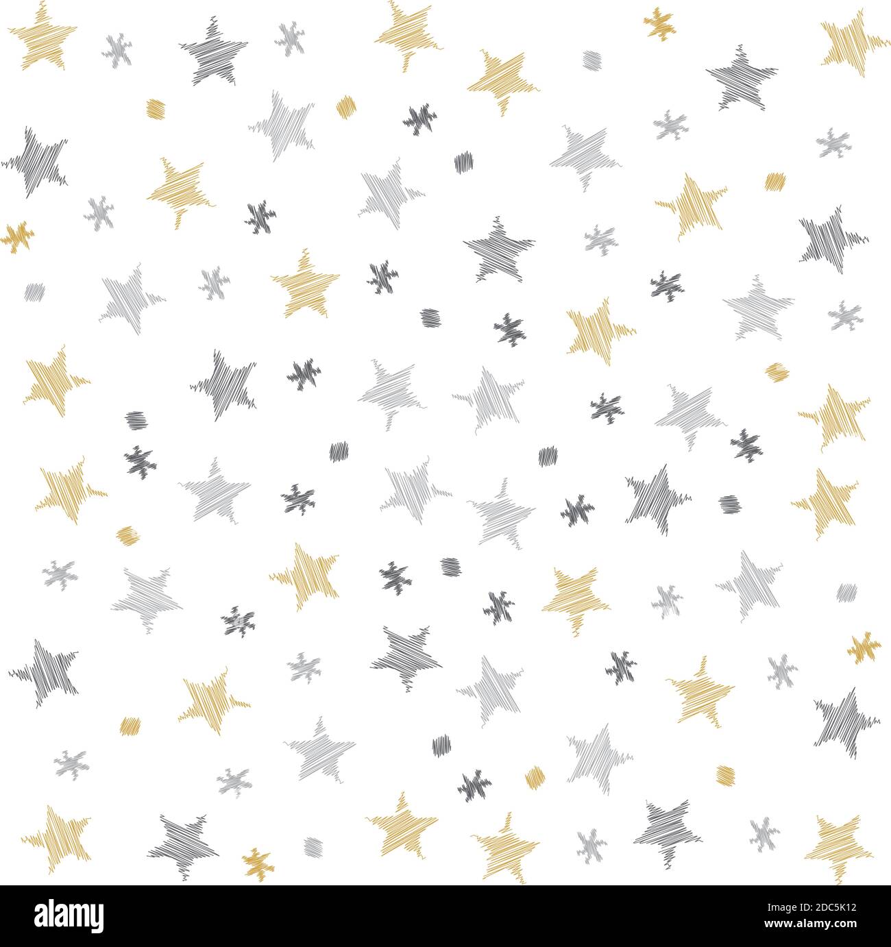 Christmas stars dots pattern scribble drawing isolated background Stock ...
