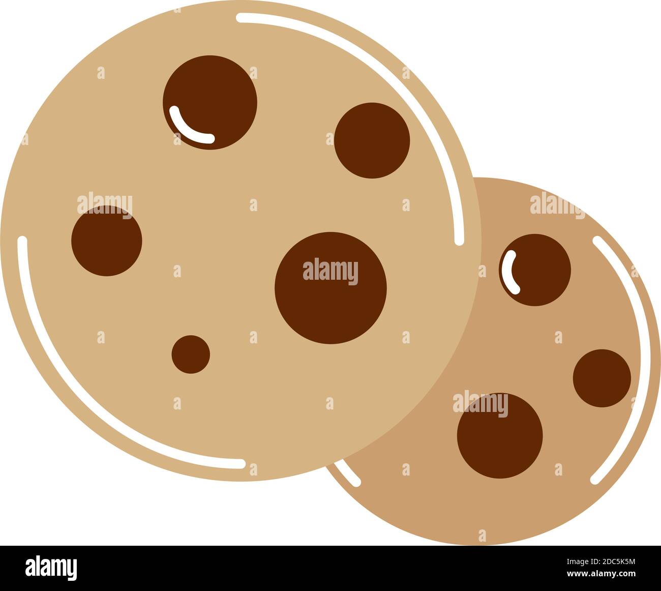 cookies with chocolate chips dessert cartoon vector illustration ...