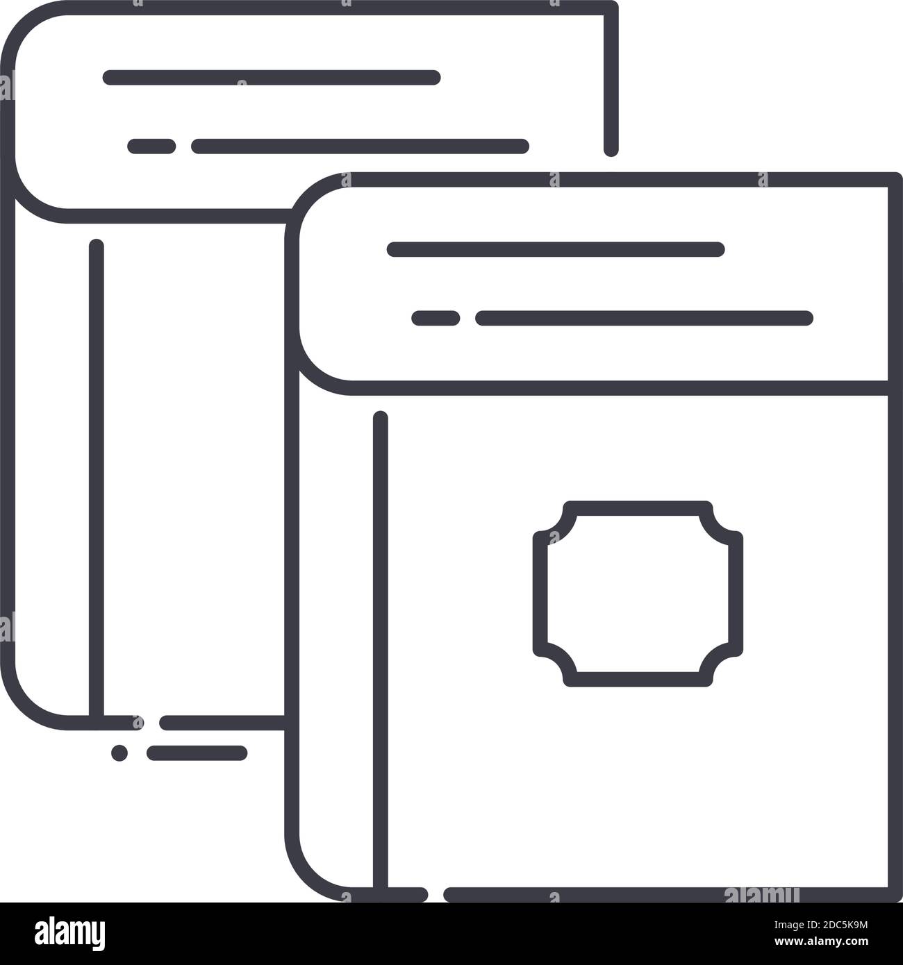 Library icon, linear isolated illustration, thin line vector, web ...