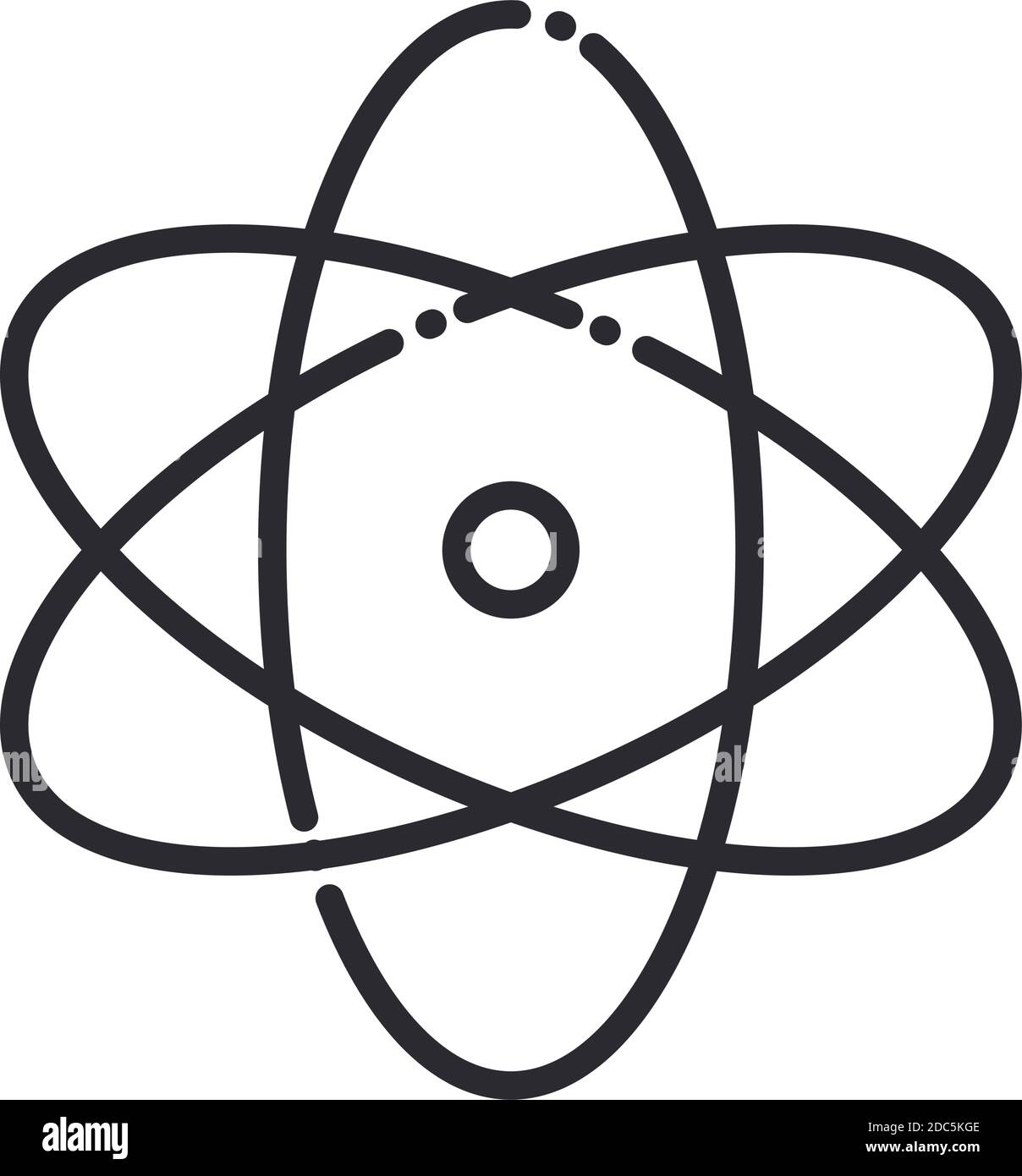 biology atom molecule science element line icon style vector ...