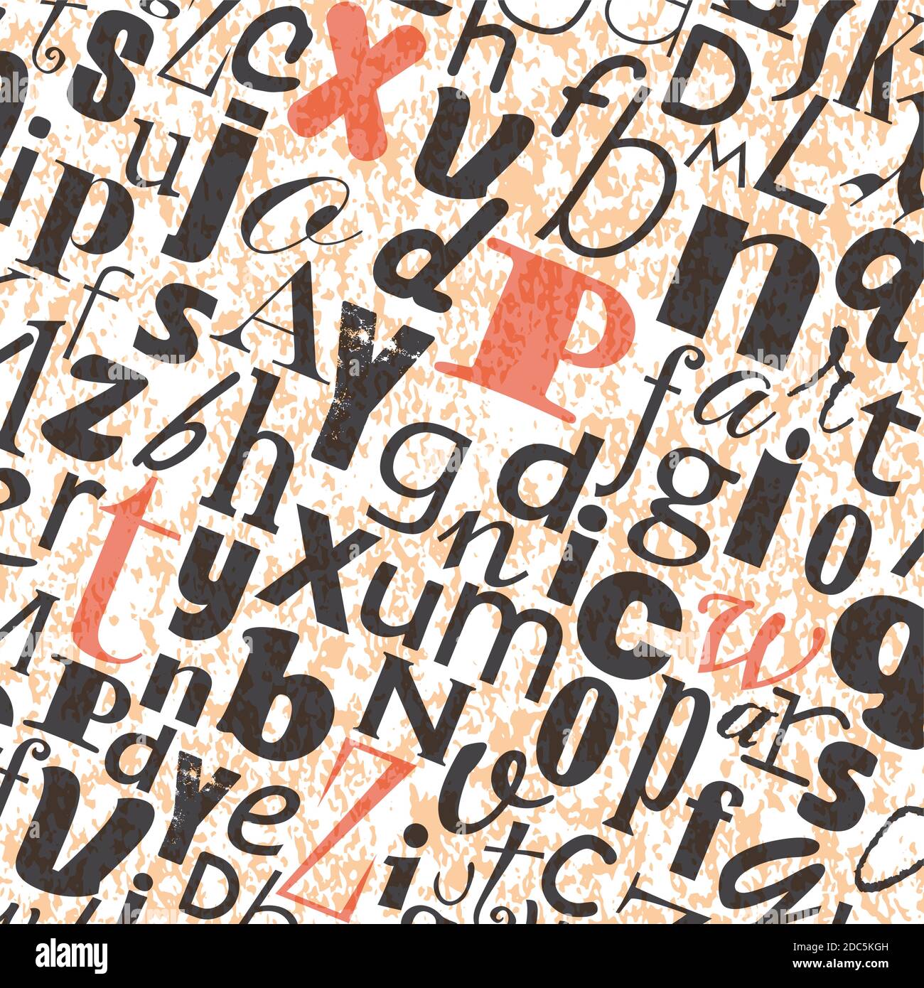 Vector poster of abstract alphabet. Artwork in retro style Stock Vector ...