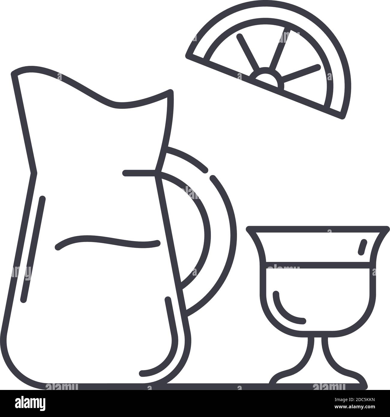 Lemon juice icon, linear isolated illustration, thin line vector, web ...