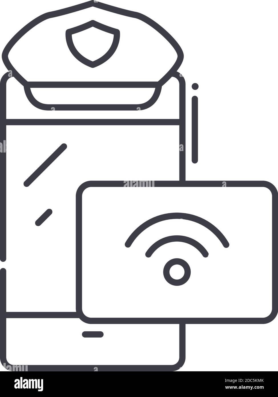 Less crime icon, linear isolated illustration, thin line vector, web ...