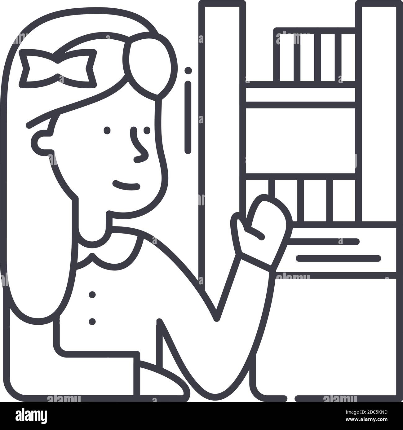 Librarian icon, linear isolated illustration, thin line vector, web ...