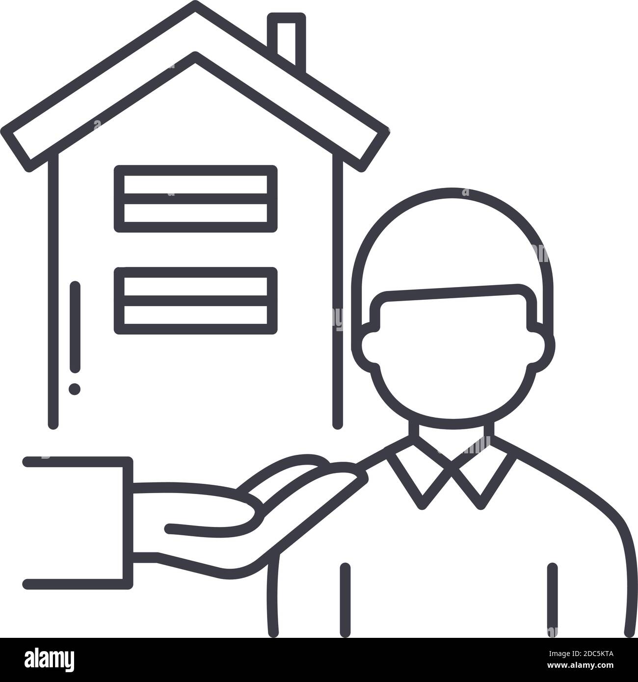 Lessor icon, linear isolated illustration, thin line vector, web design ...