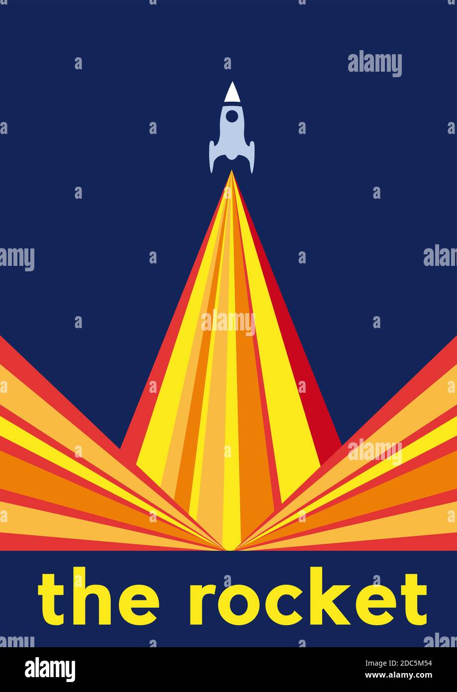 abstract takeoff rocket. Vector vertical illustration for poster or ...