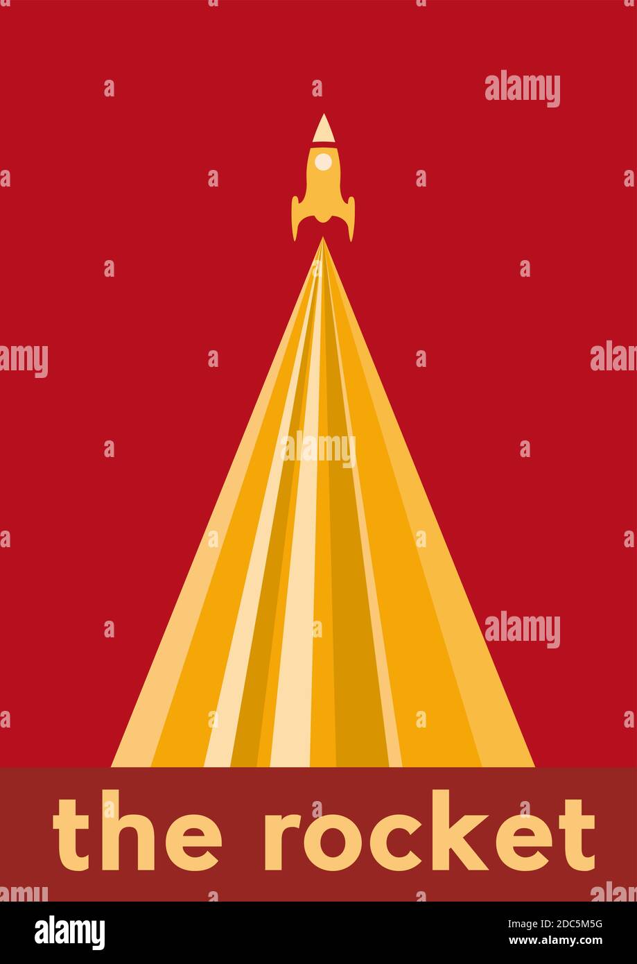 abstract takeoff rocket. Vector vertical illustration for poster or ...