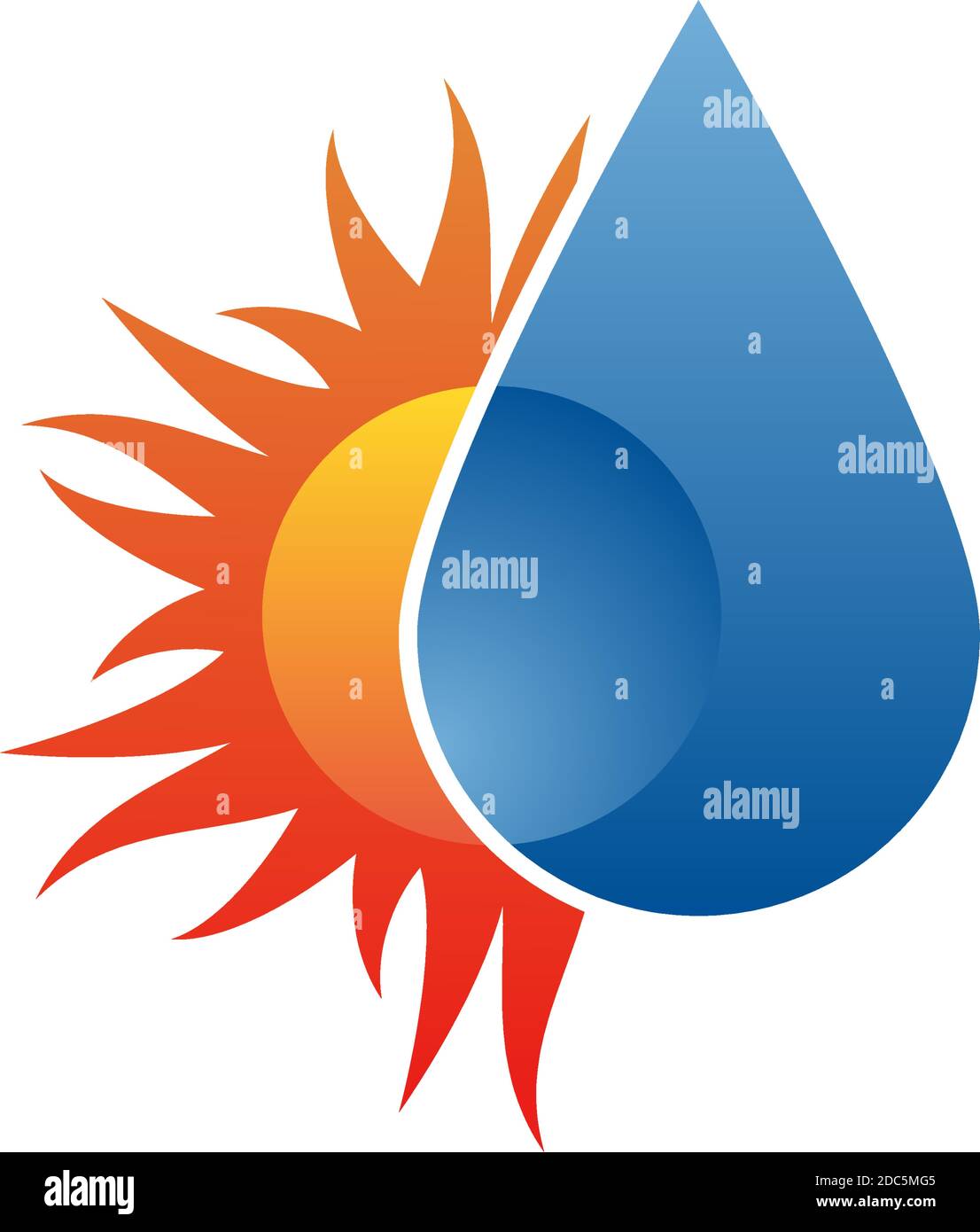 Vector logo domestic heating and cooling. Abstract illustration Stock ...