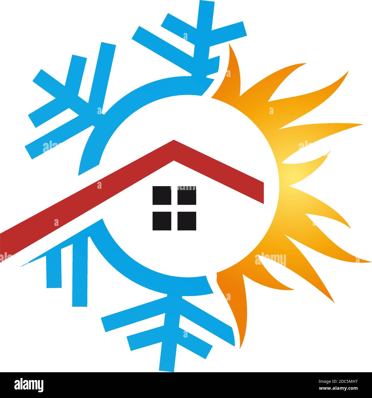 Vector logo domestic heating and cooling. Abstract illustration Stock ...