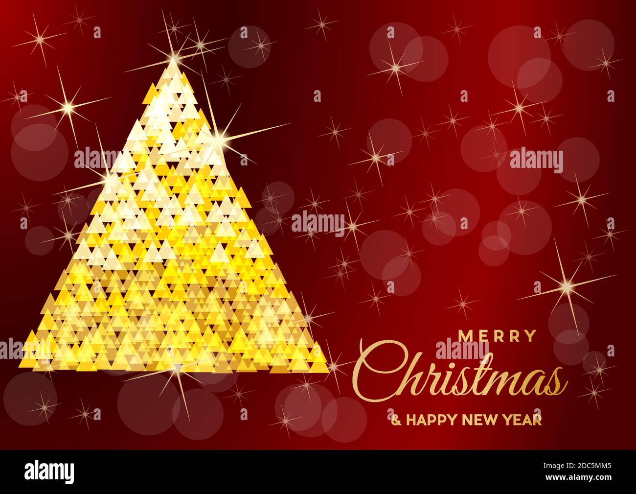 Christmas tree, vector postcard or greeting. Gold bars, wealth and ...
