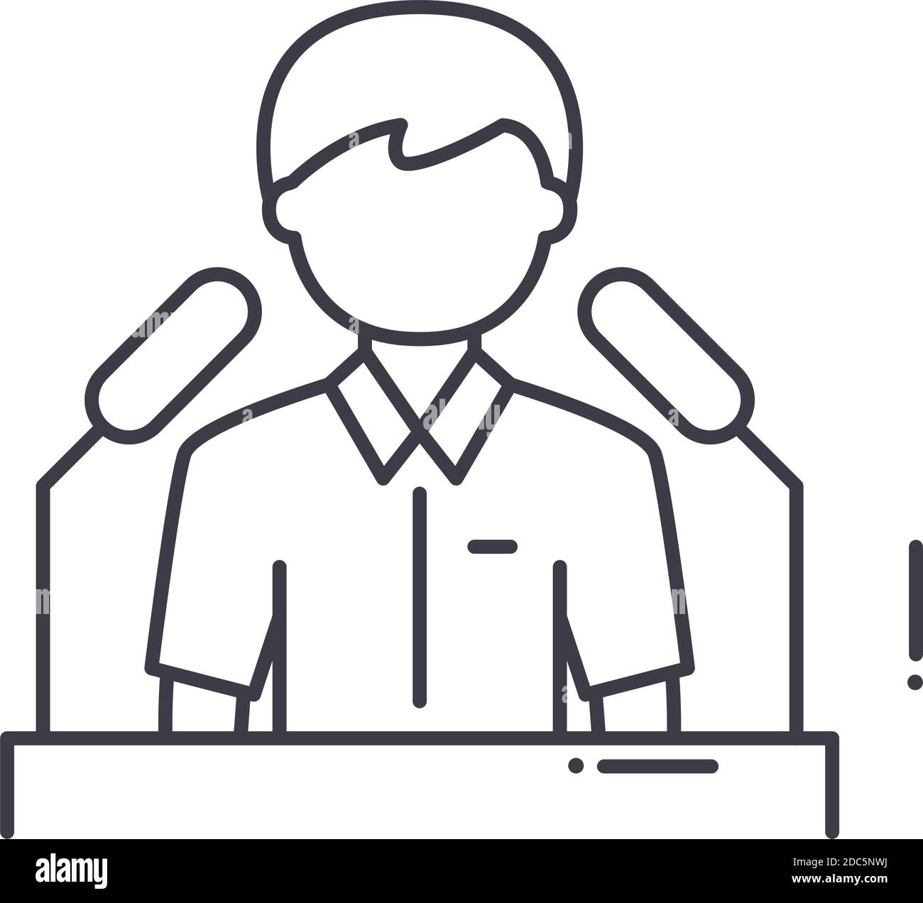 Lecture speaker icon, linear isolated illustration, thin line vector ...