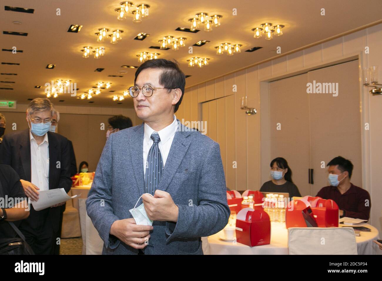 Taipei. 13th Aug, 2020. Tung Tzu-Hsien attends the press conference and ...