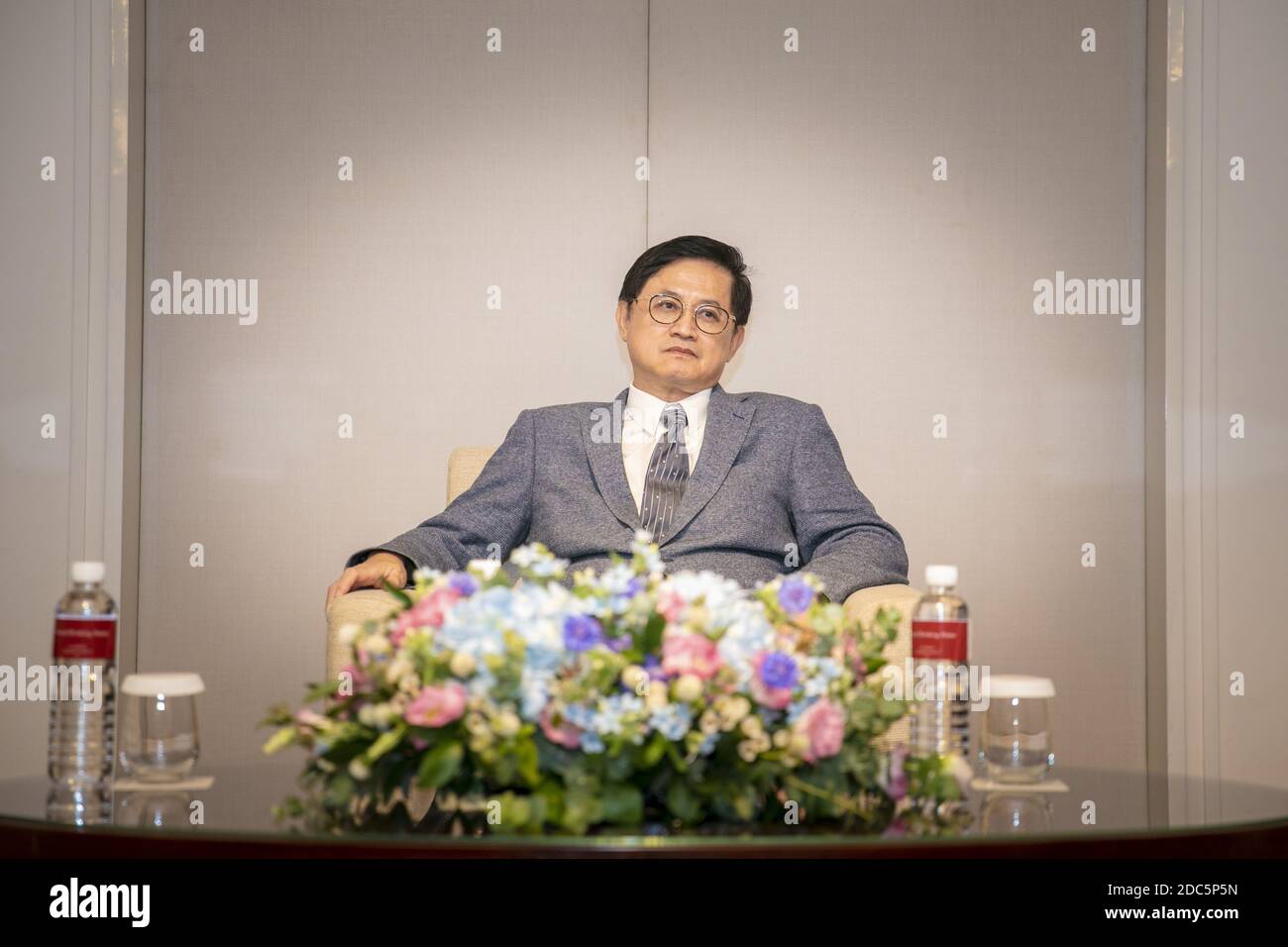 Taipei. 13th Aug, 2020. Tung Tzu-Hsien attends the press conference and ...