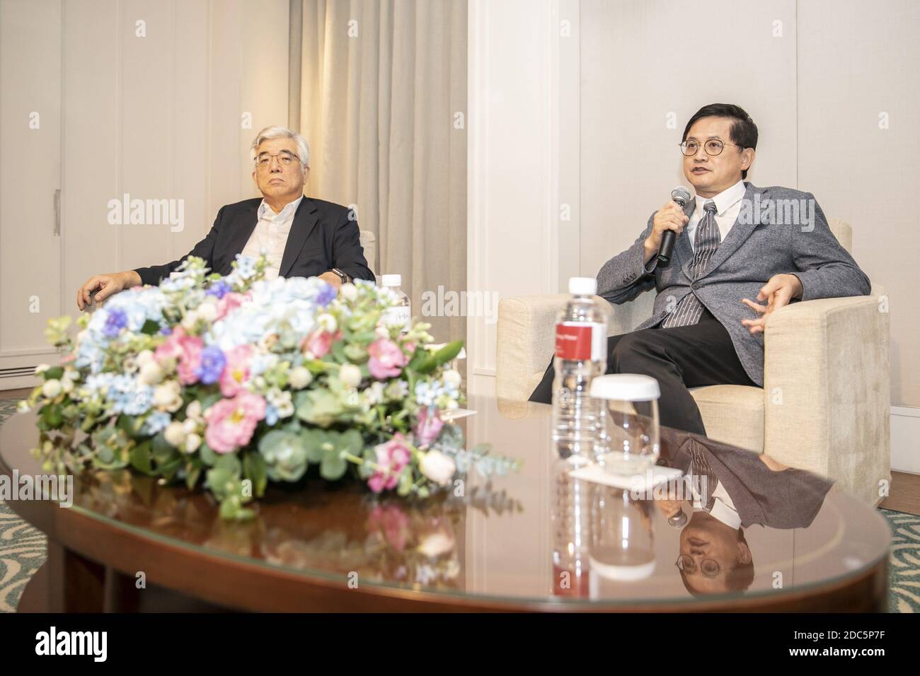 Taipei. 13th Aug, 2020. Tung Tzu-Hsien attends the press conference and ...