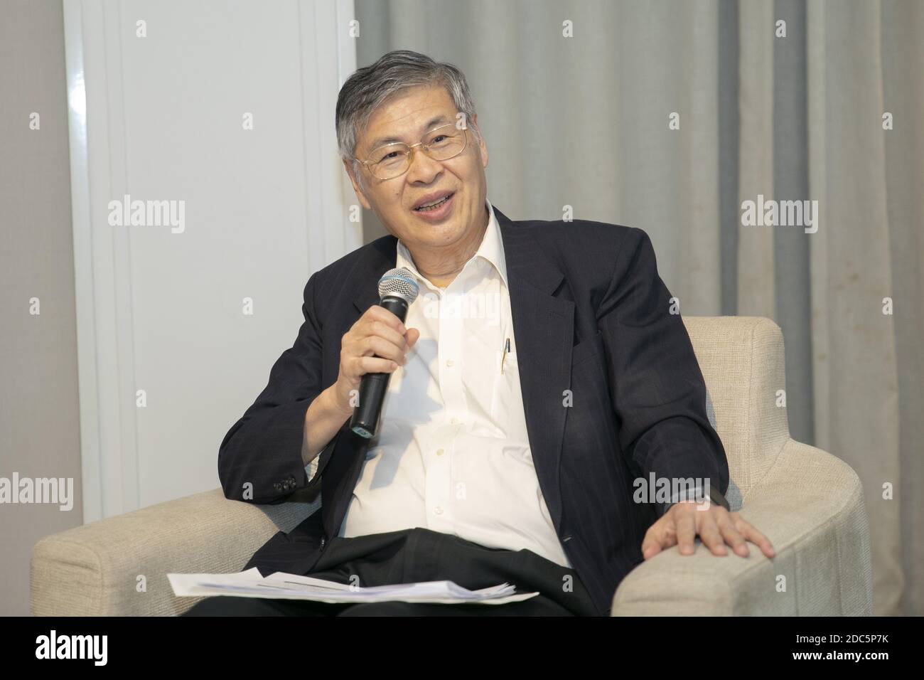 Taipei. 13th Aug, 2020. Tung Tzu-Hsien attends the press conference and ...
